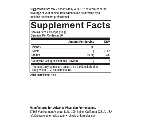 Bovine Collagen Peptides Powder, 12.7 oz (360 g) – Advance Physician ...