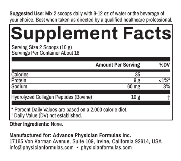 Bovine Collagen Peptides Powder, 6.17 oz (175 g) – Advance Physician ...