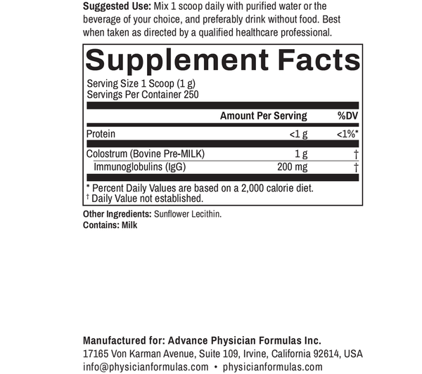 Colostrum Powder, 8.8 oz (250 g) – Advance Physician Formulas