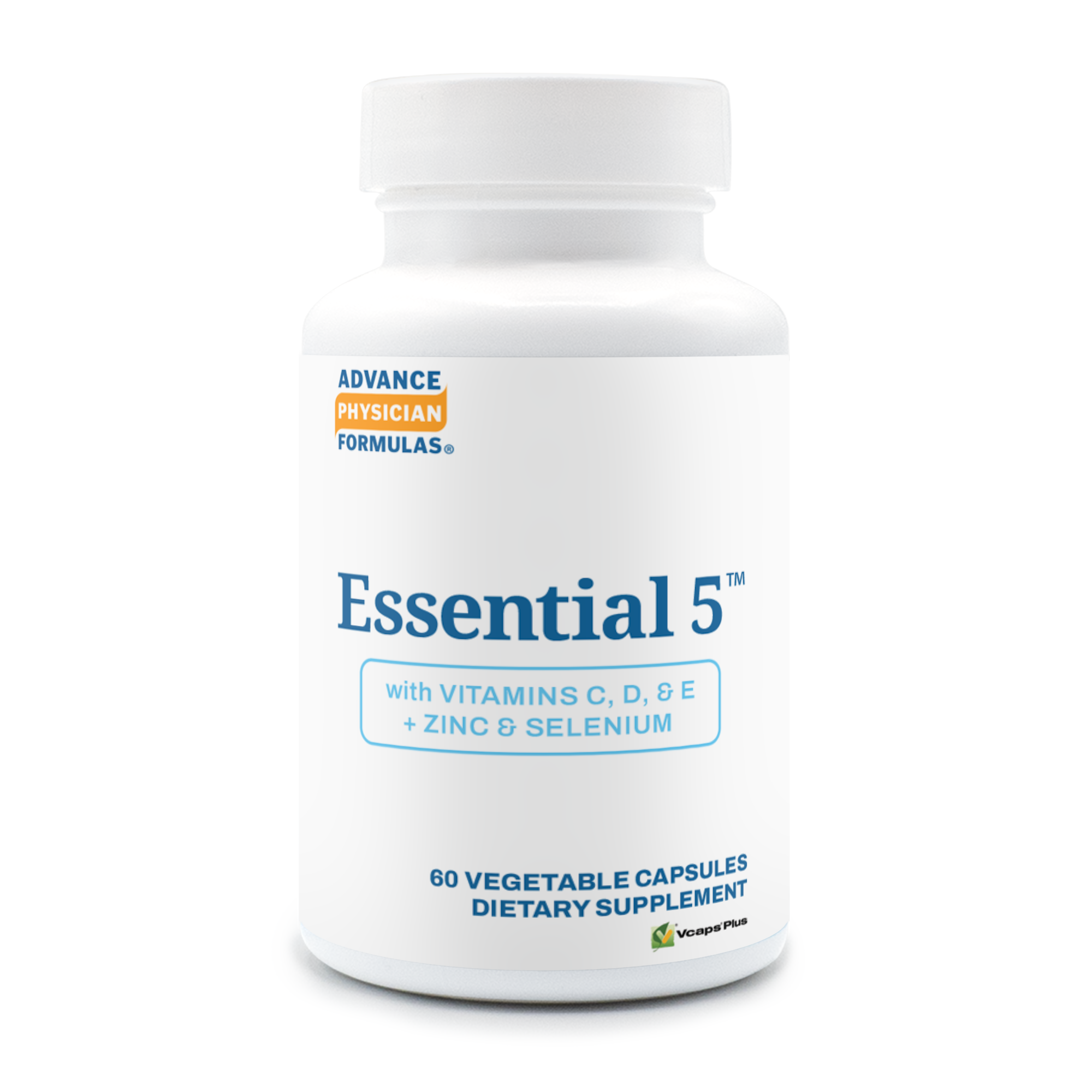 Essential 5: Vitamins C, D, & E + Zinc & Selenium, 60 Vegetable Capsul ...